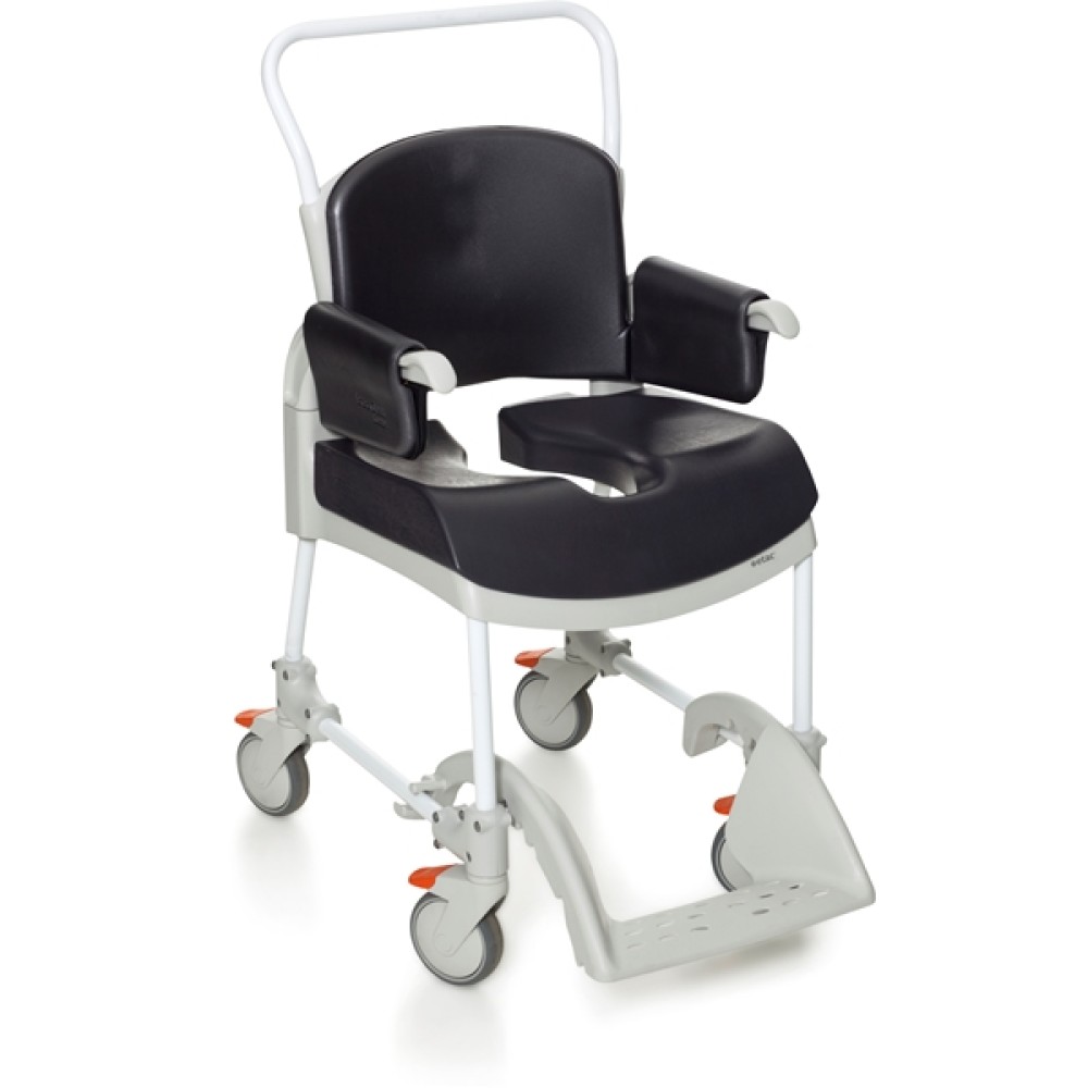 Etac Comfort shower/toil chair Clean 49cm 4 lockable wheels grey incl ...
