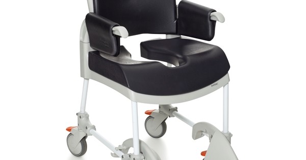 Etac Comfort shower/toil chair Clean 49cm 4 lockable wheels grey incl ...